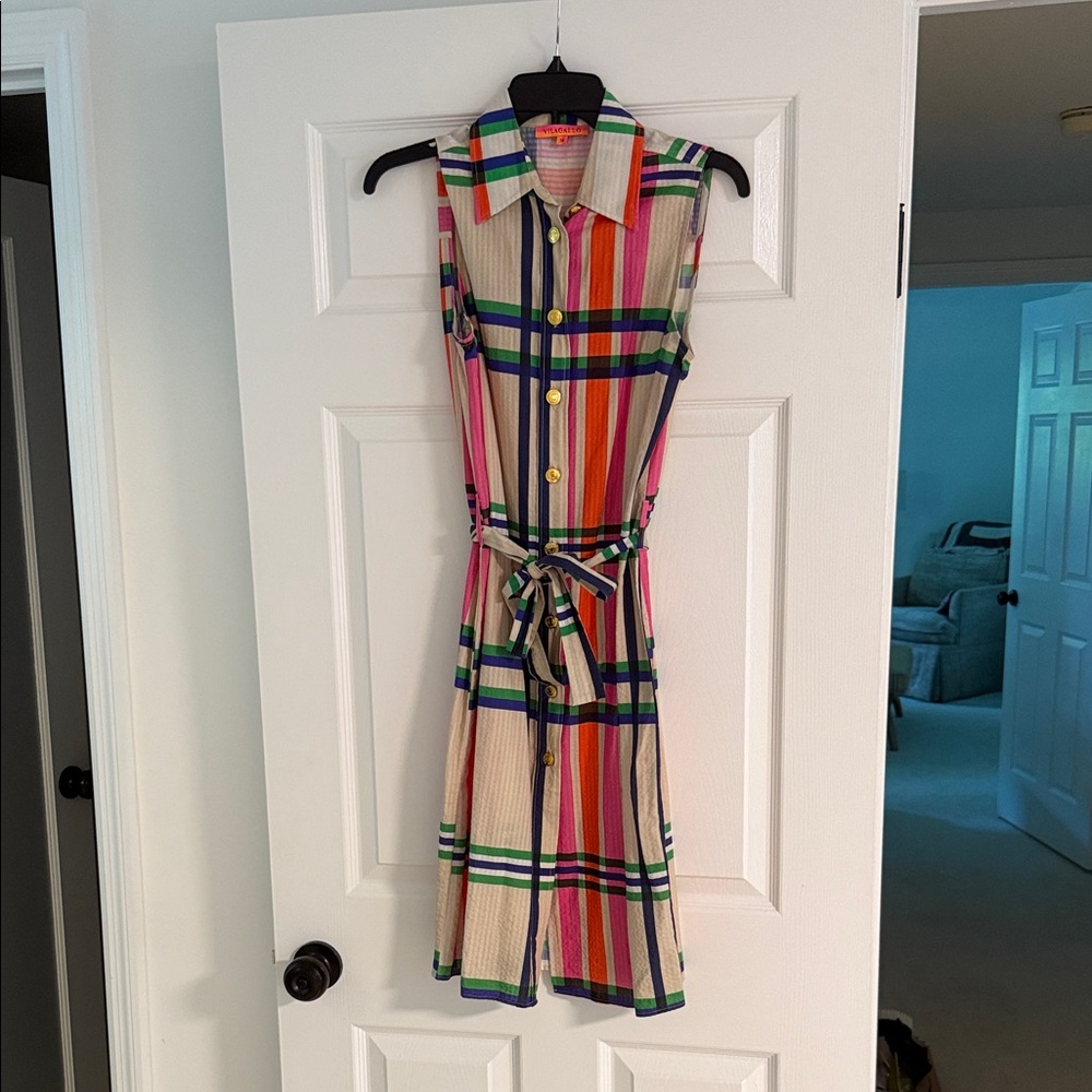 Vilagallo Colorful Striped Midi Dress - Gem